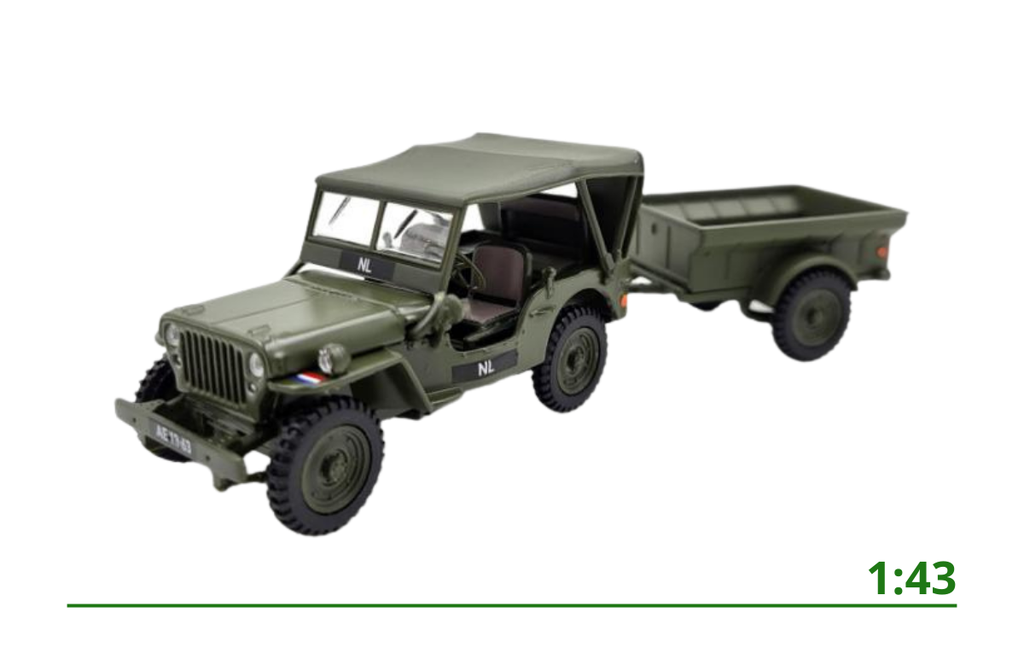 NEKAF 1/4 ton gesloten + aanhanger 1:43